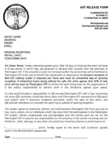 ART RELEASE FORM – Flemington DIY