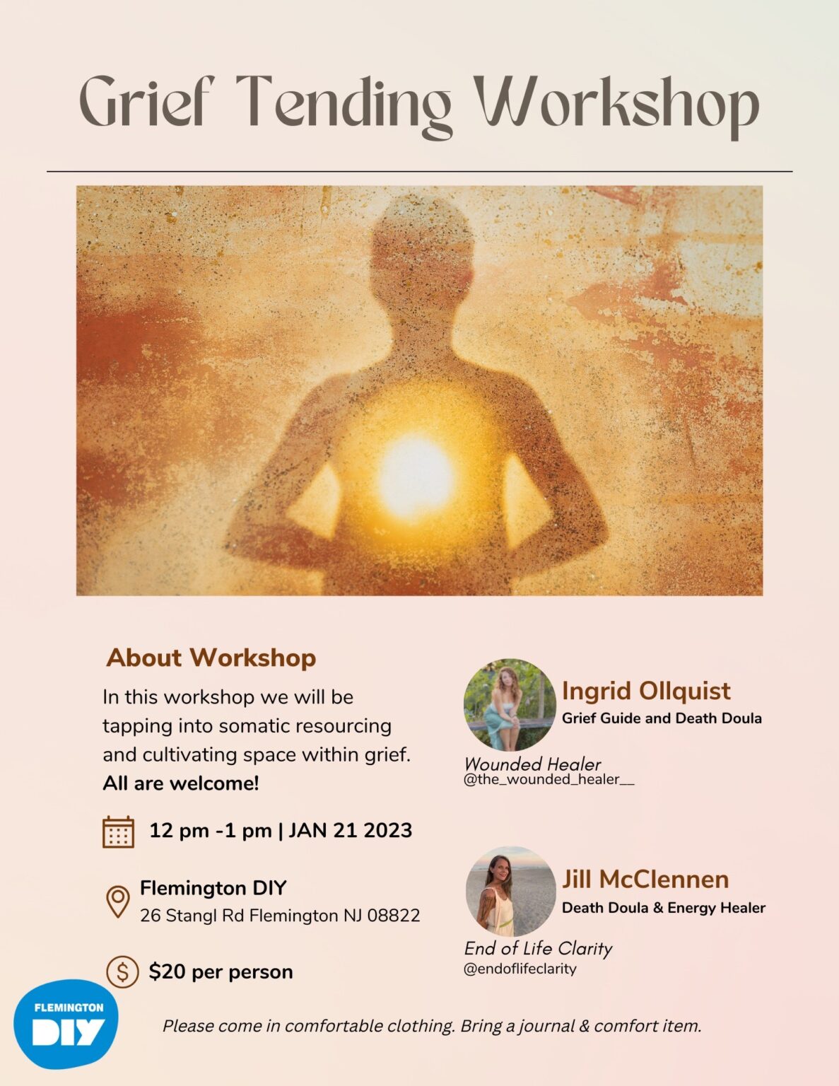 Jan. 21: Grief Tending Workshop – Flemington DIY