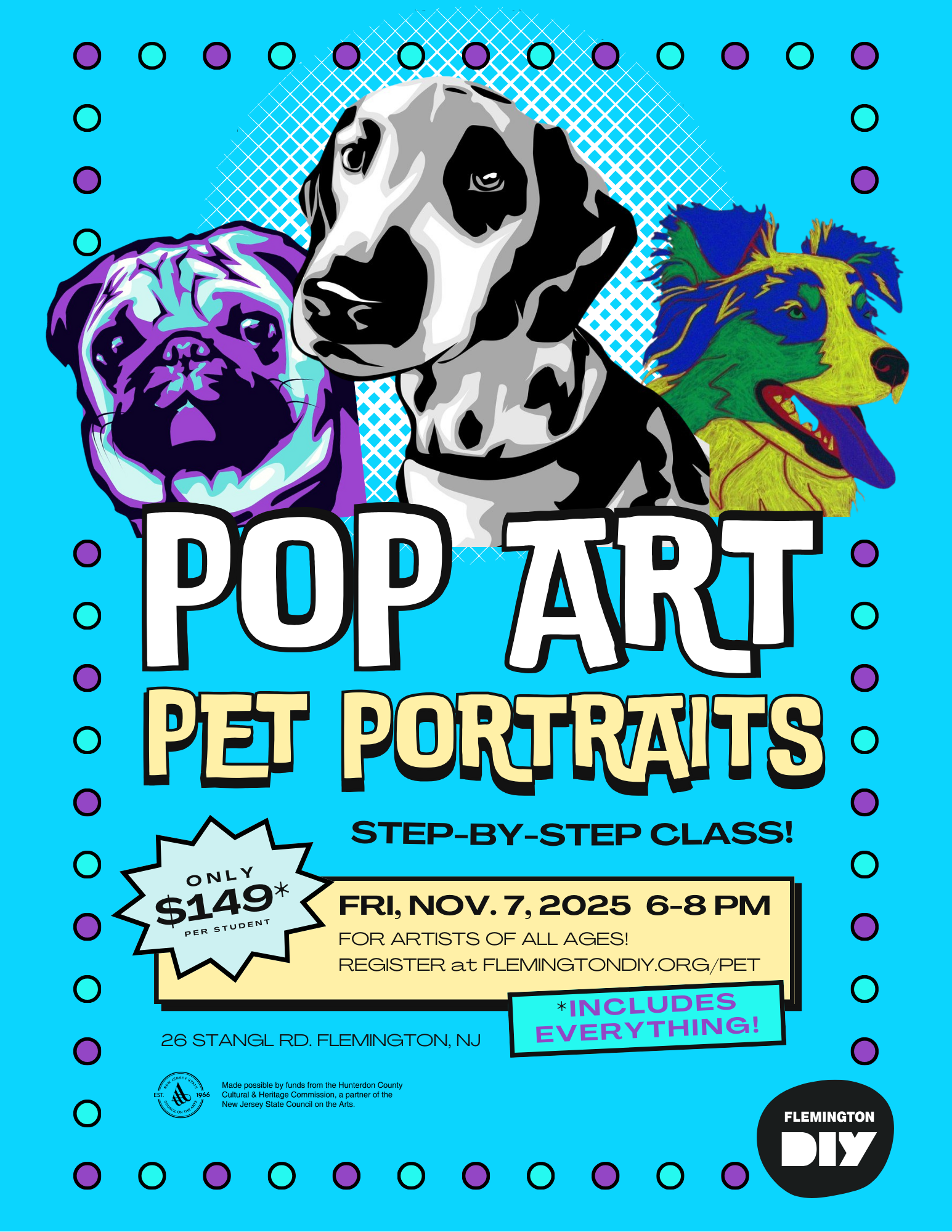 Pop Art Pet Portraits Class – Flemington DIY